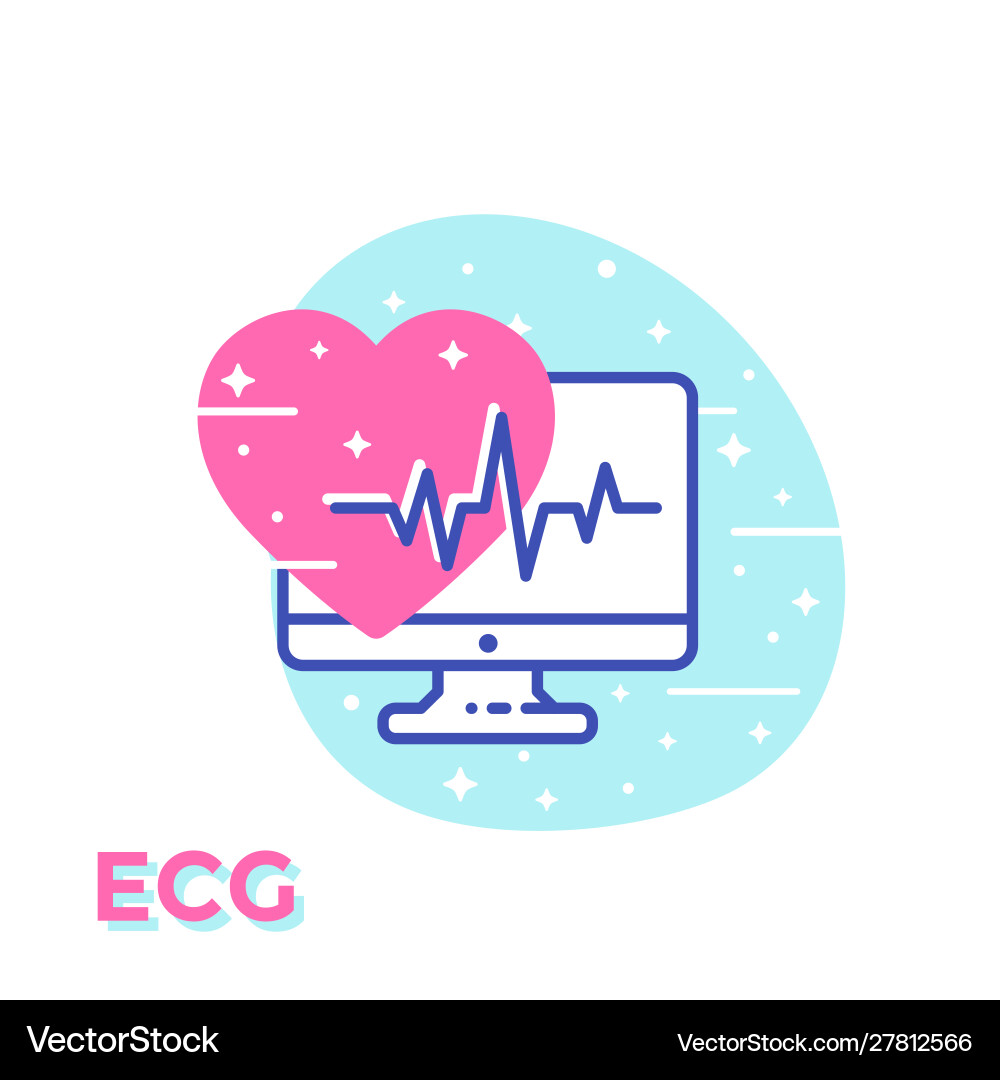 Ecg heart diagnostics medical icon Royalty Free Vector Image