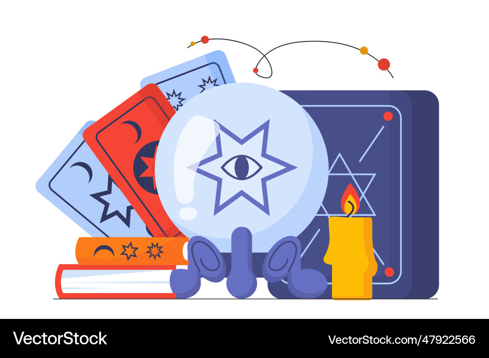 Fortune teller elements set Royalty Free Vector Image