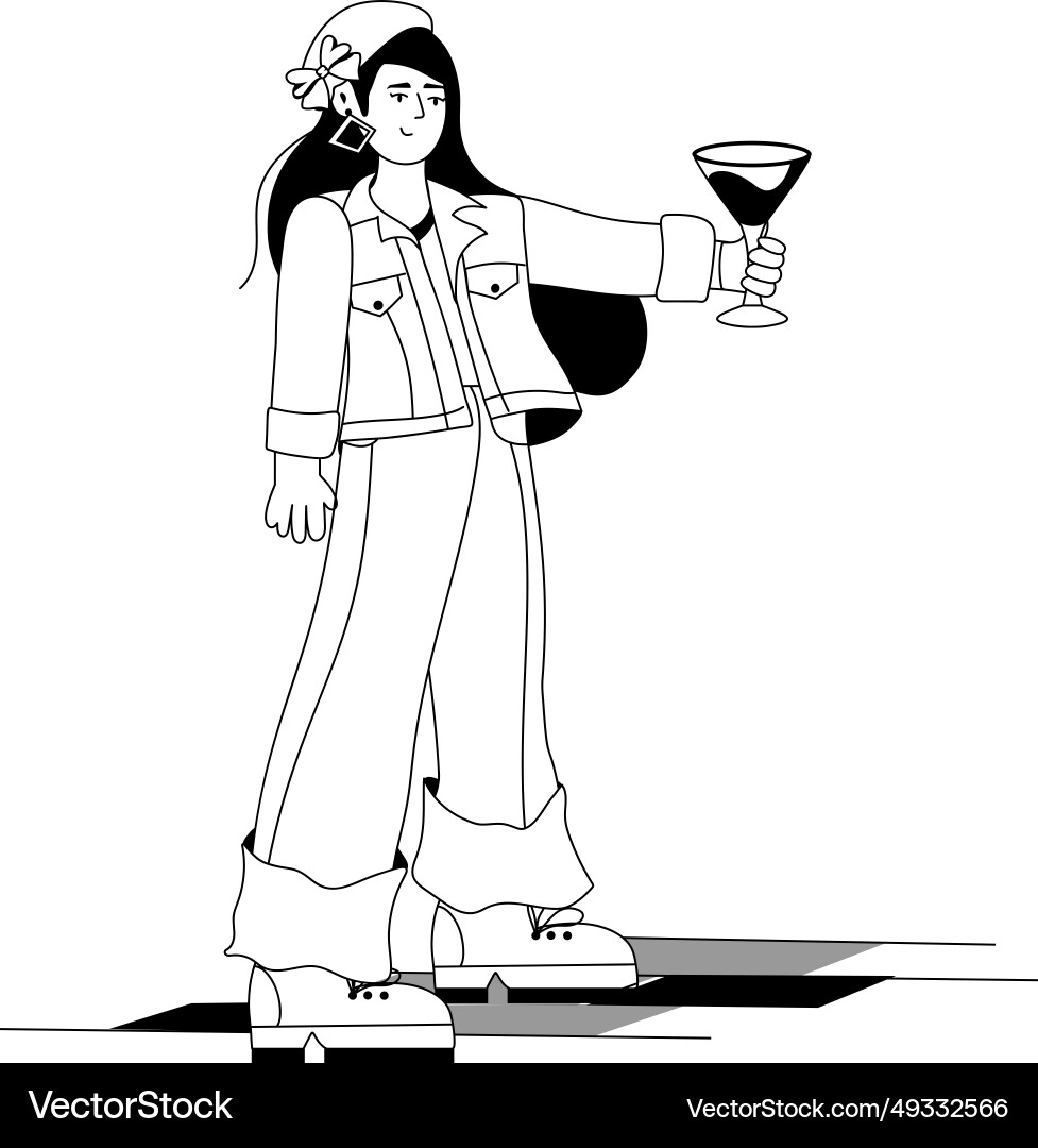 Girl partying Royalty Free Vector Image - VectorStock