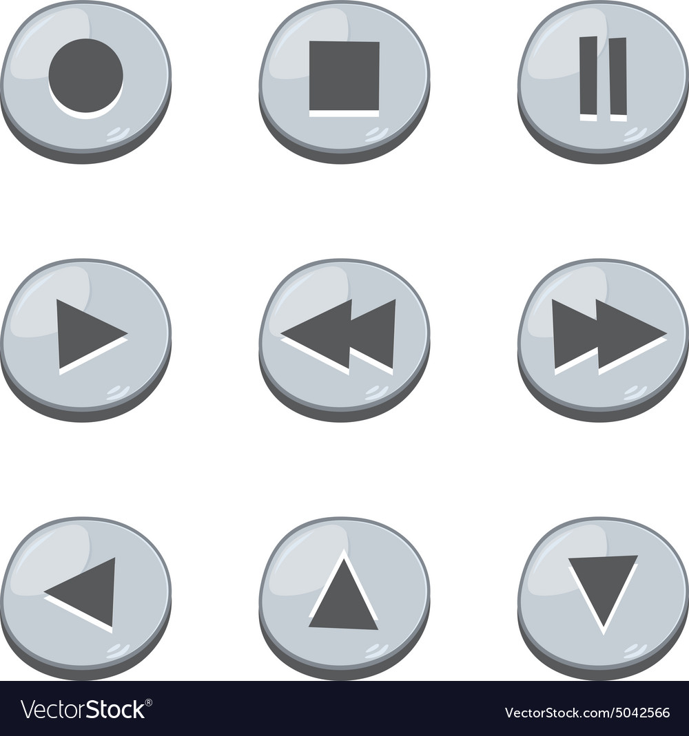 Icon button set Royalty Free Vector Image - VectorStock