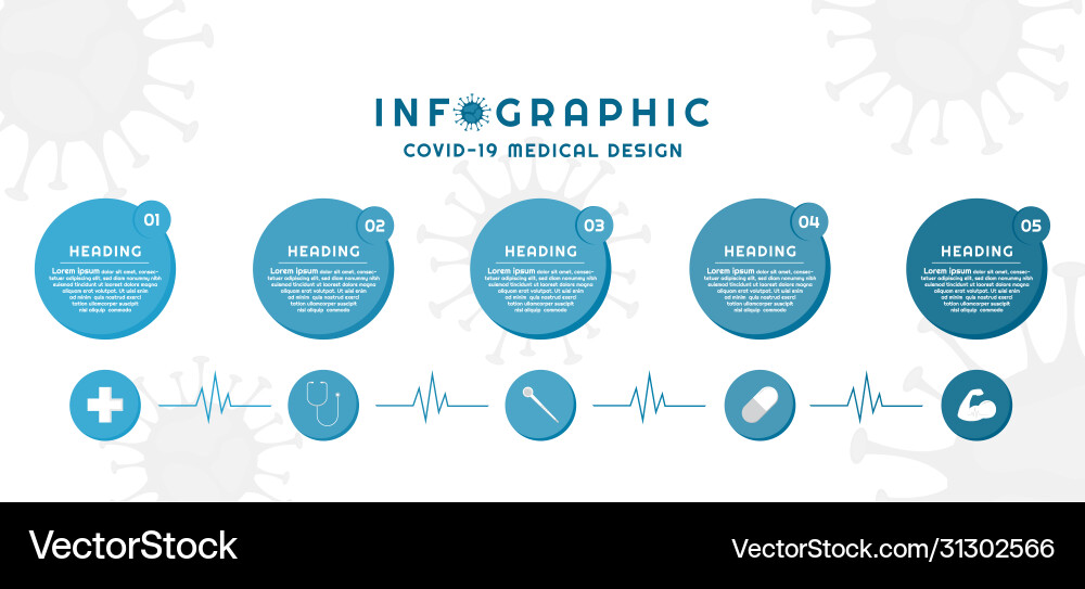 Infographic circle shape design for medical Vector Image