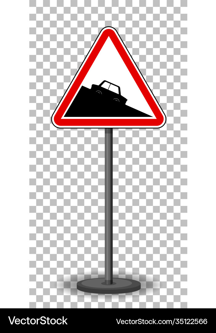 Red traffic sign on transparent background Vector Image