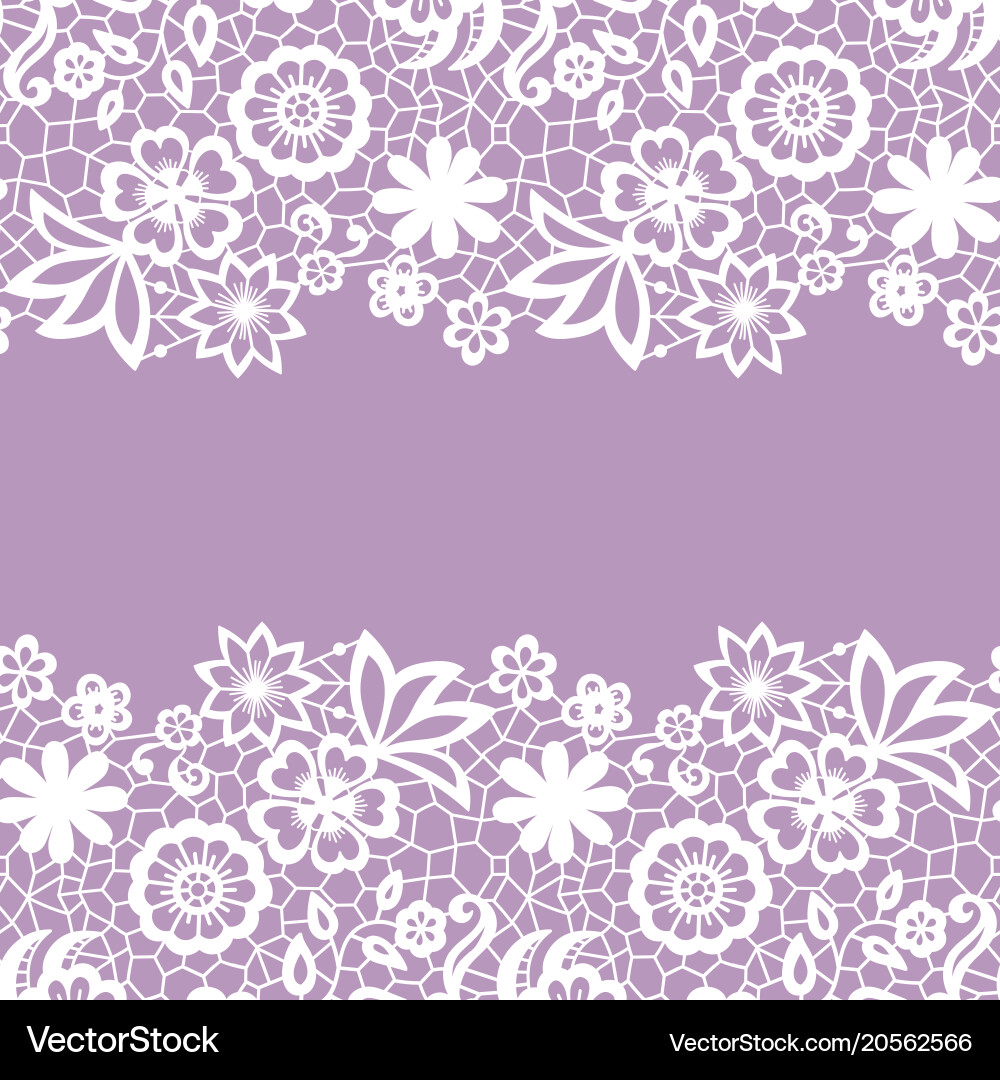 Seamless lace border invitation card Royalty Free Vector