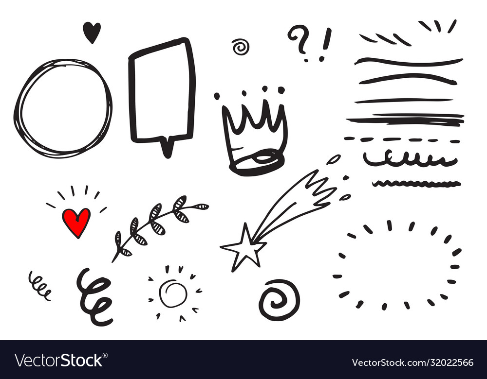 Set hand drawn design elements Royalty Free Vector Image