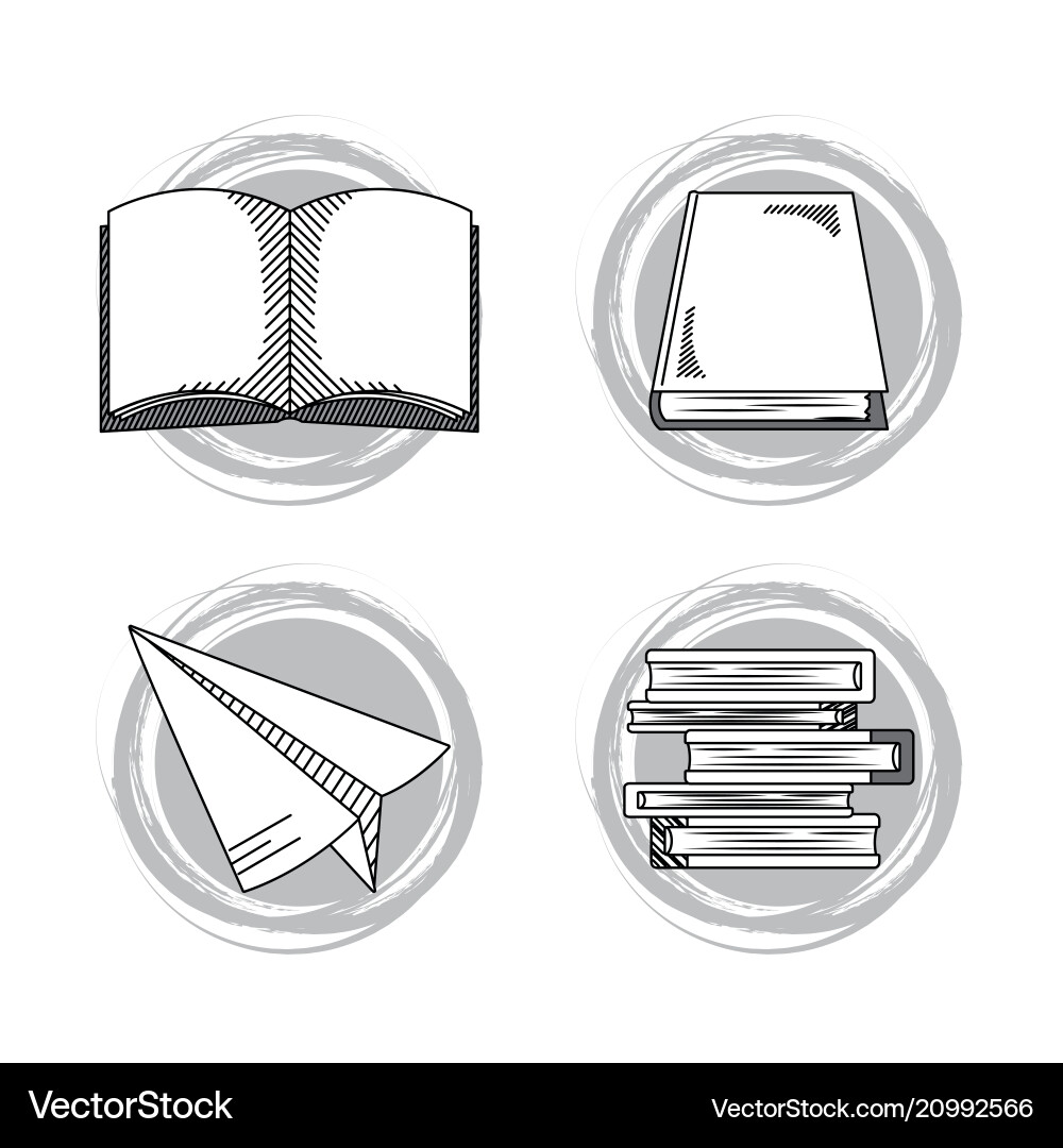 Set of educational books Royalty Free Vector Image