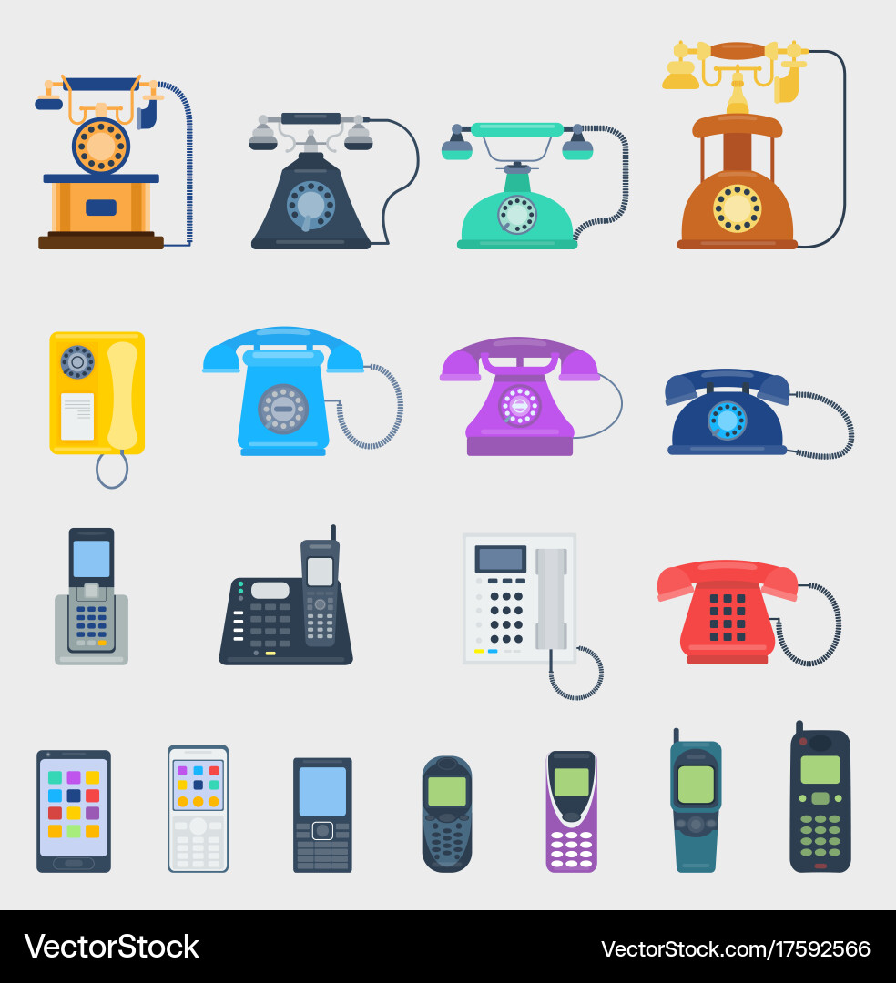 Telephones icons different design Royalty Free Vector Image