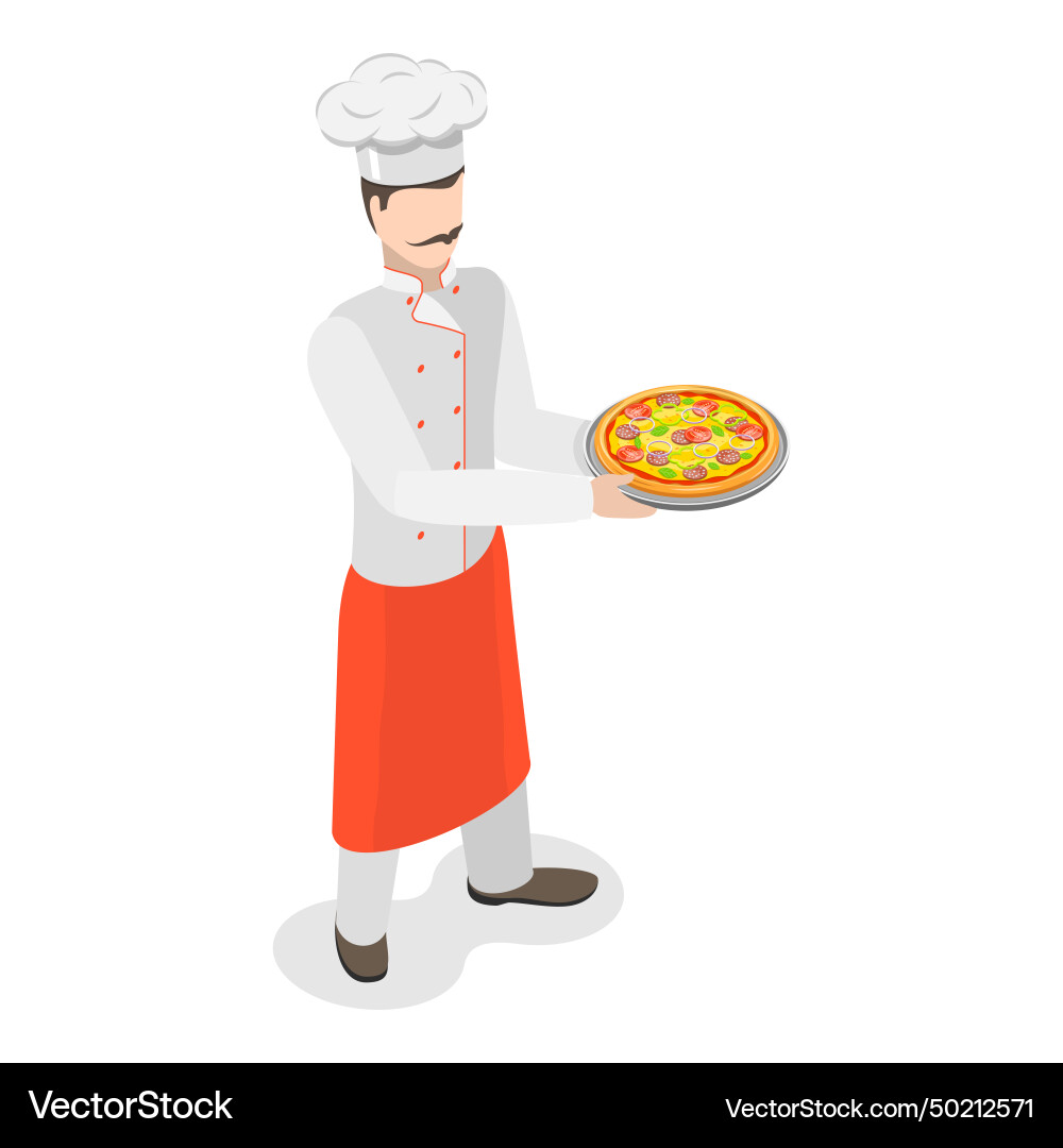 3d isometric flat of italian Royalty Free Vector Image