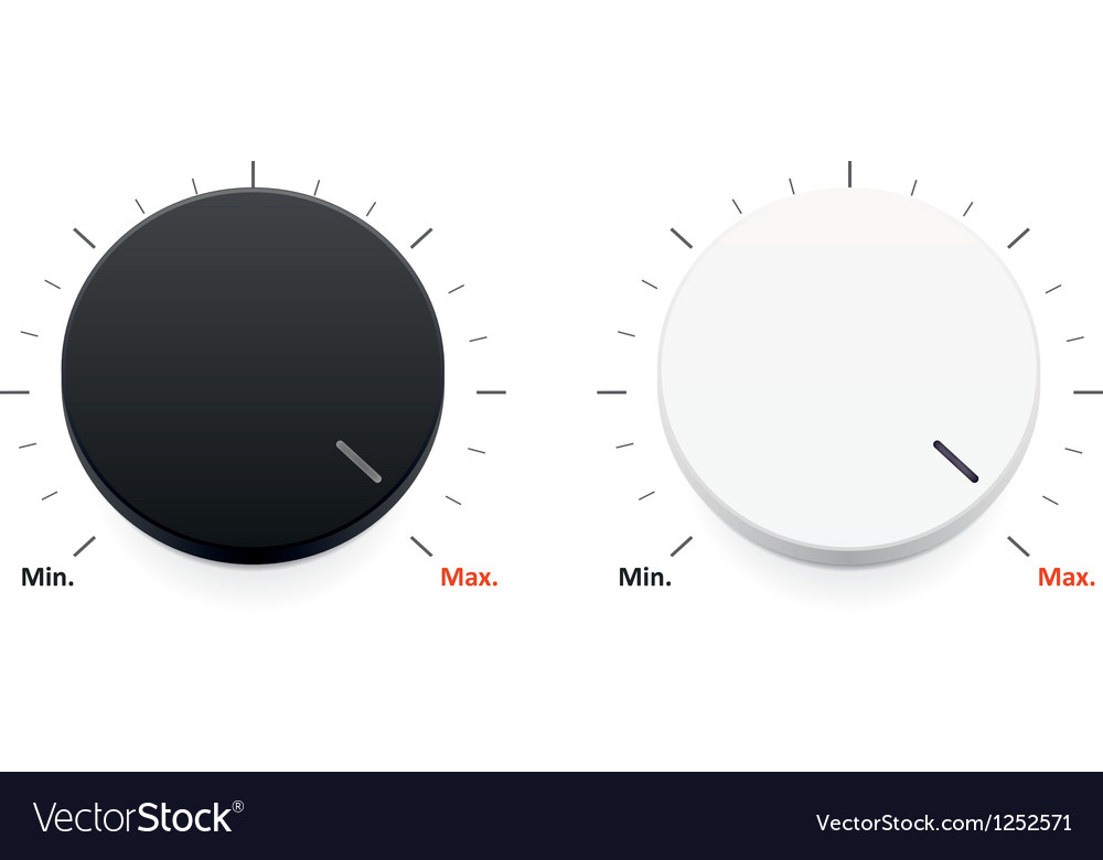 A set of black and white volume controls Vector Image