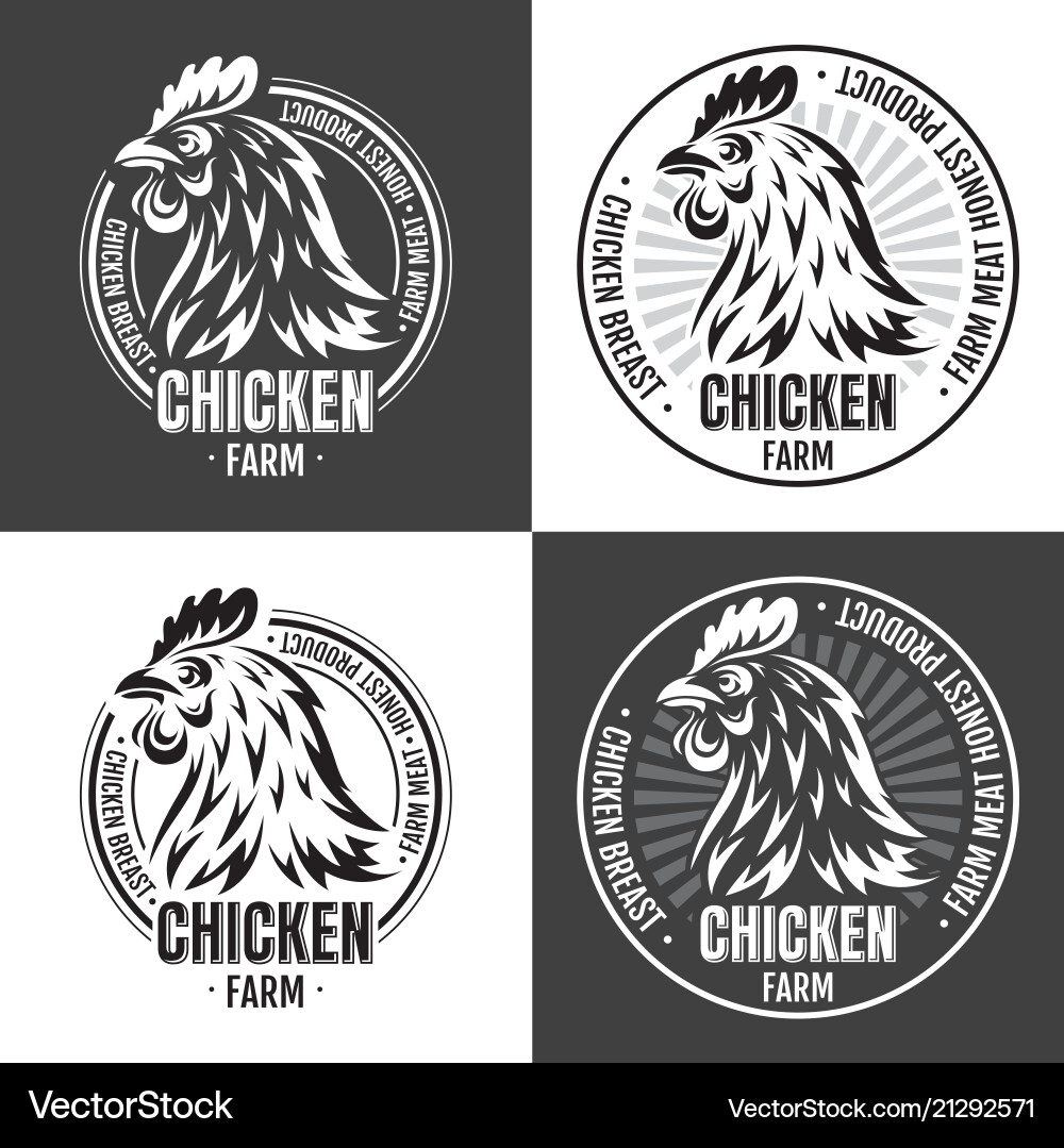 Chicken farm emblem Royalty Free Vector Image - VectorStock