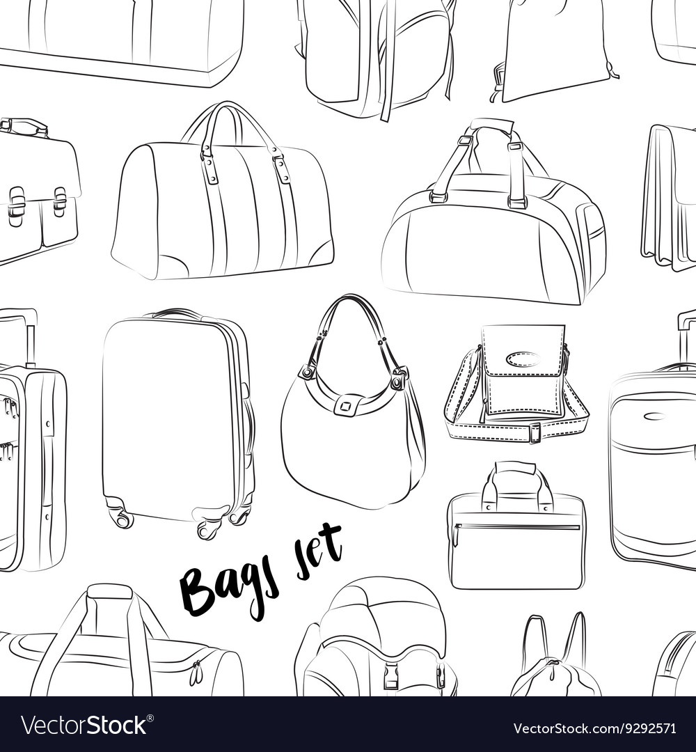 Different bags set pattern Royalty Free Vector Image
