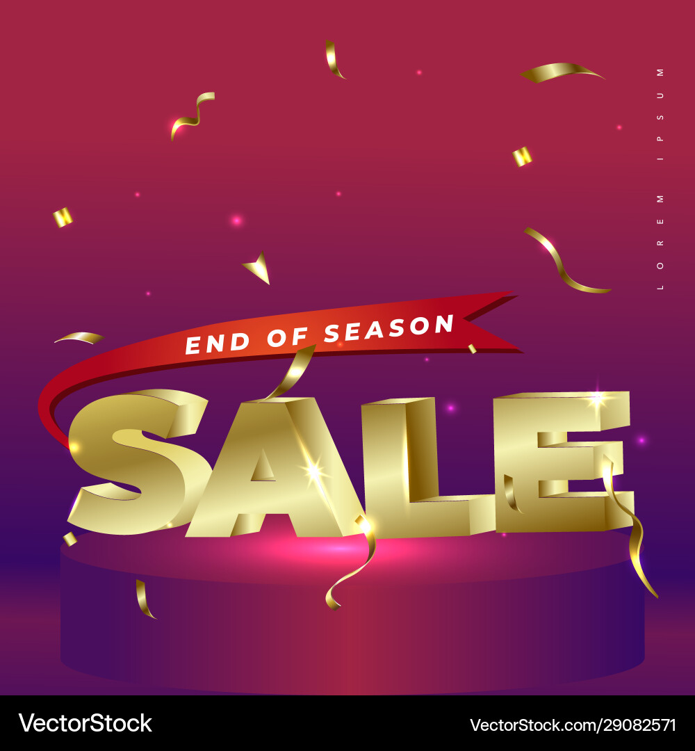 End season sale header or title promotion Vector Image