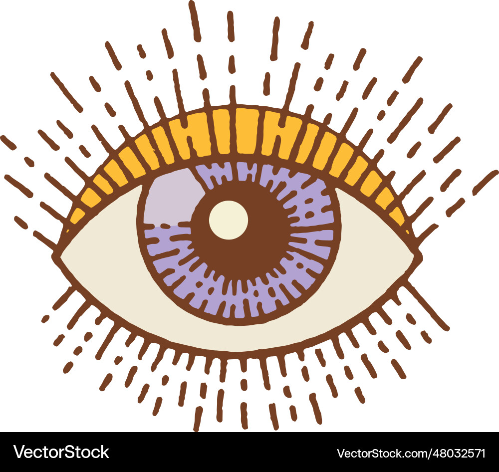 Engraved eye psychedelic victorian trippy nazar Vector Image