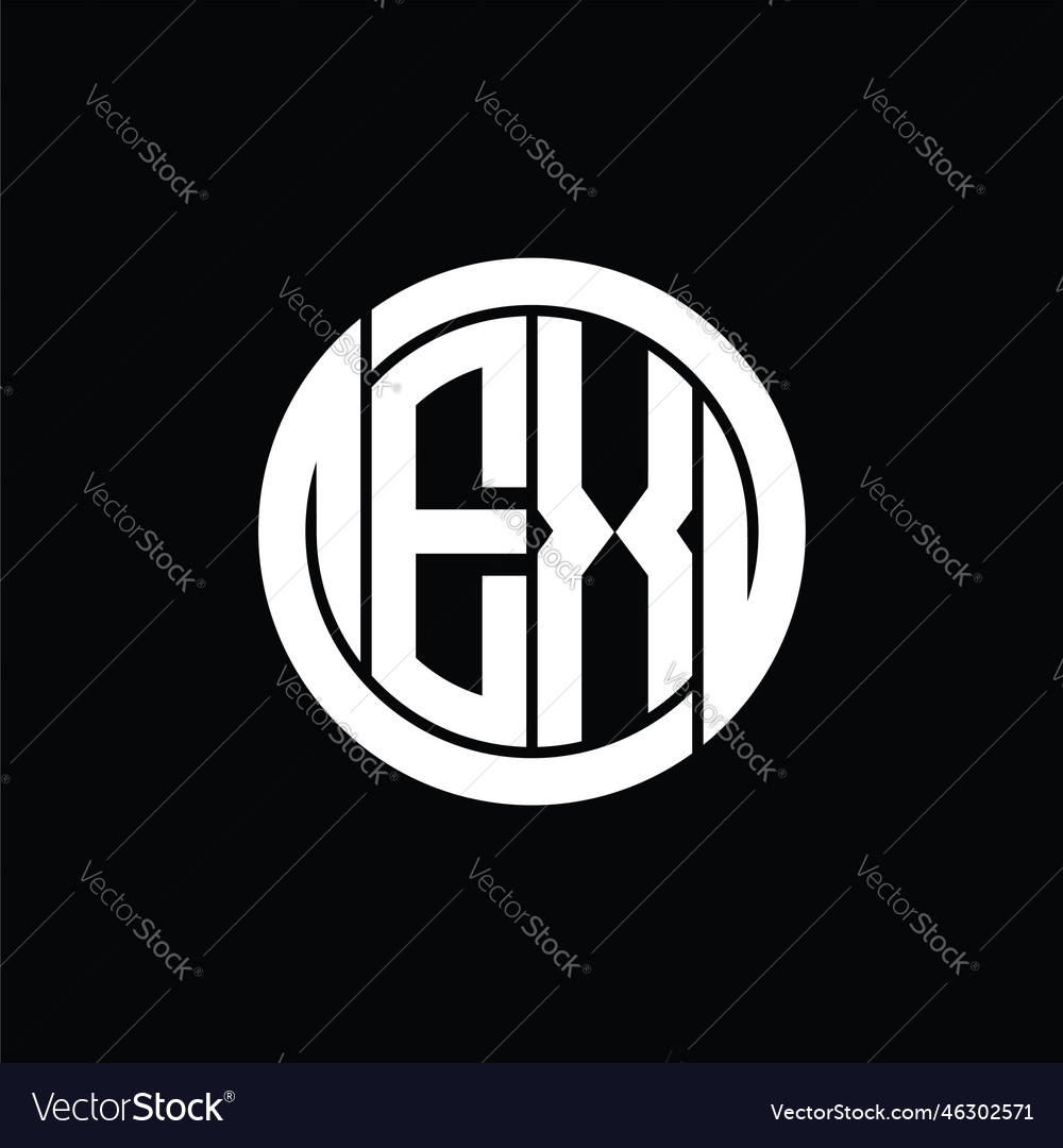 Ex logo monogram shield inside circle shape Vector Image