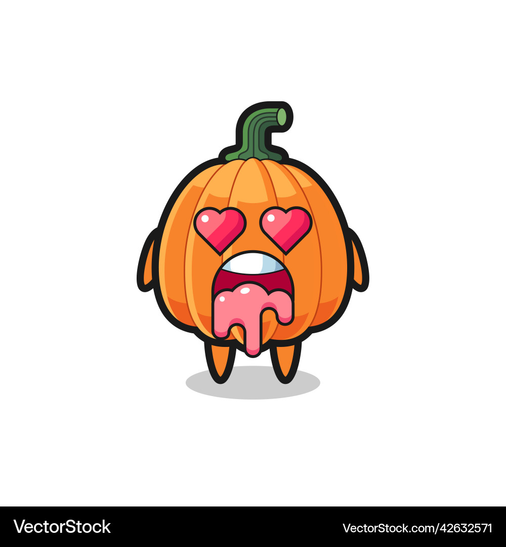 Falling in love expression of a cute pumpkin Vector Image