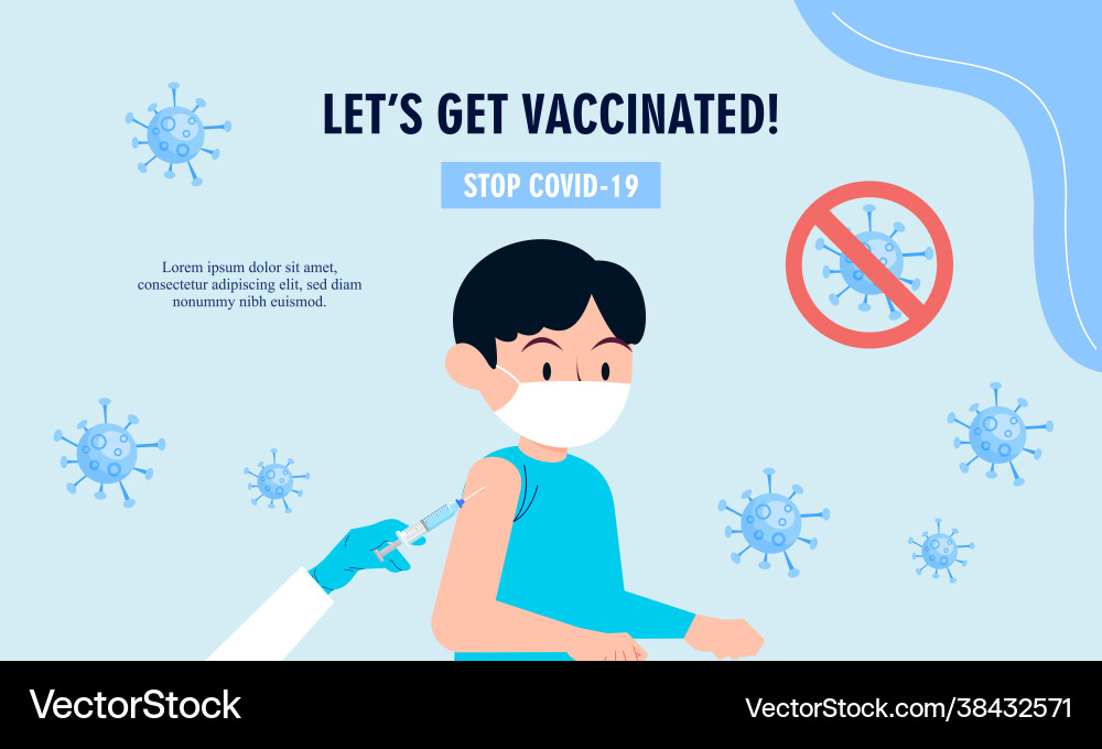 Flat vaccination campaign Royalty Free Vector Image