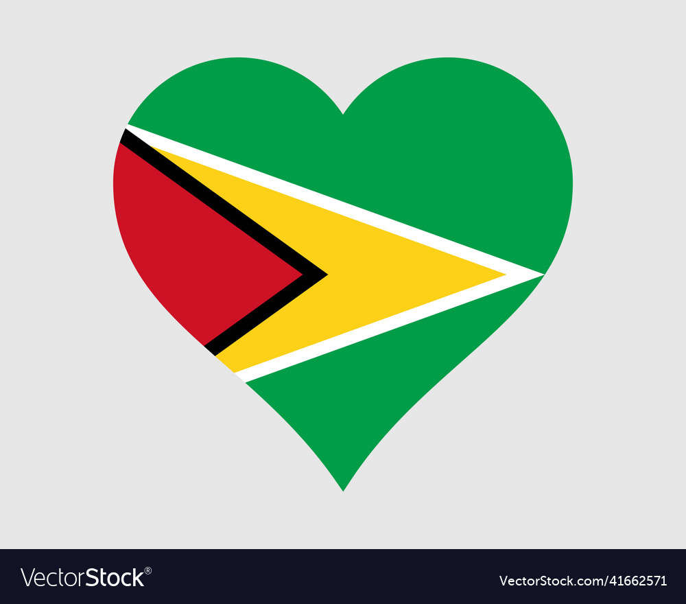 Guyana heart flag guyanese love shape banner icon Vector Image