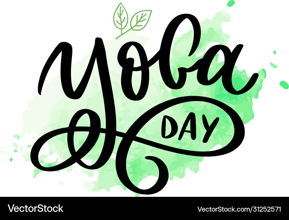 Hand drawn lettering yoga on white background Vector Image