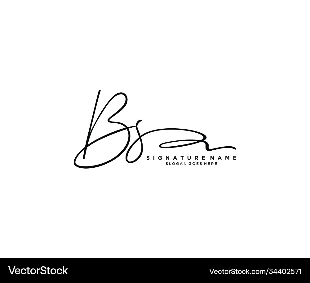 Letter bs signature logo template Royalty Free Vector Image