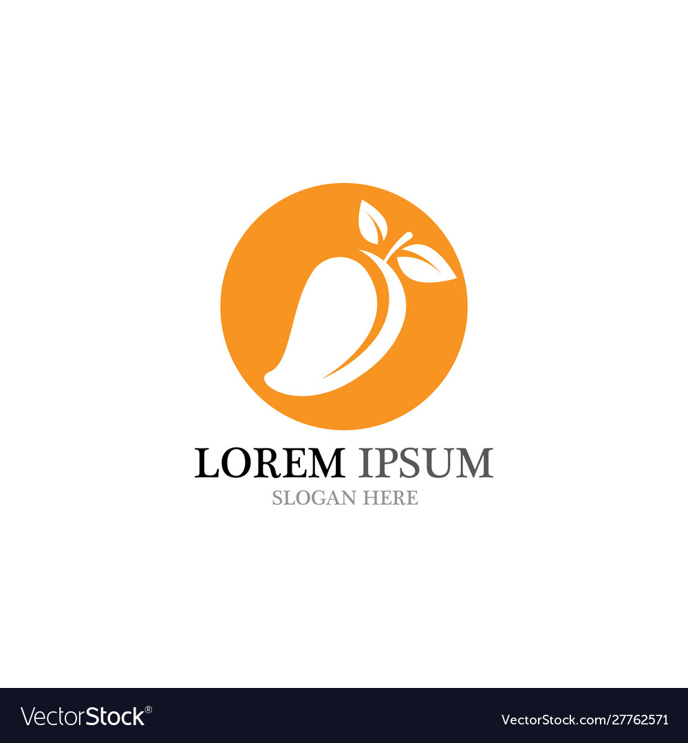 Mango logo flat design Royalty Free Vector Image