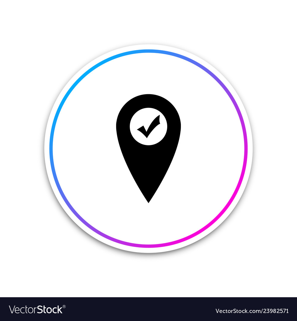 Map pointer with check mark icon isolated Vector Image