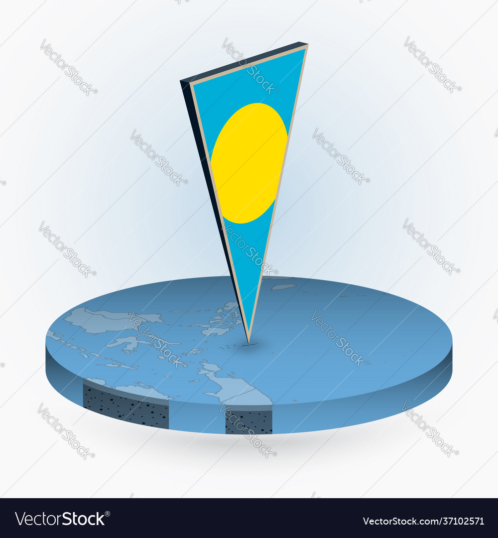 Palau map in round isometric style Royalty Free Vector Image