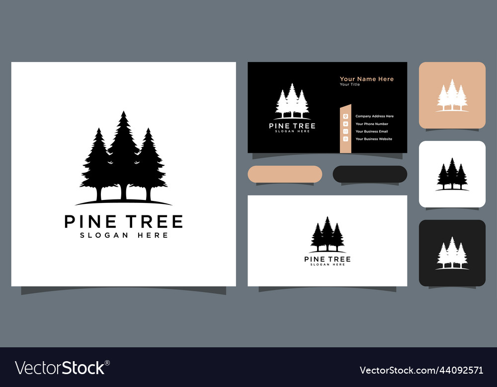 Pine tree logo design template Royalty Free Vector Image