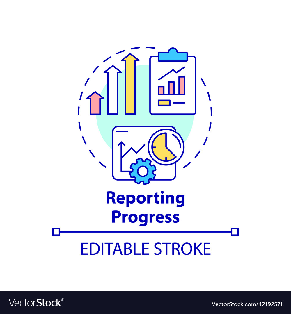 Reporting progress concept icon Royalty Free Vector Image