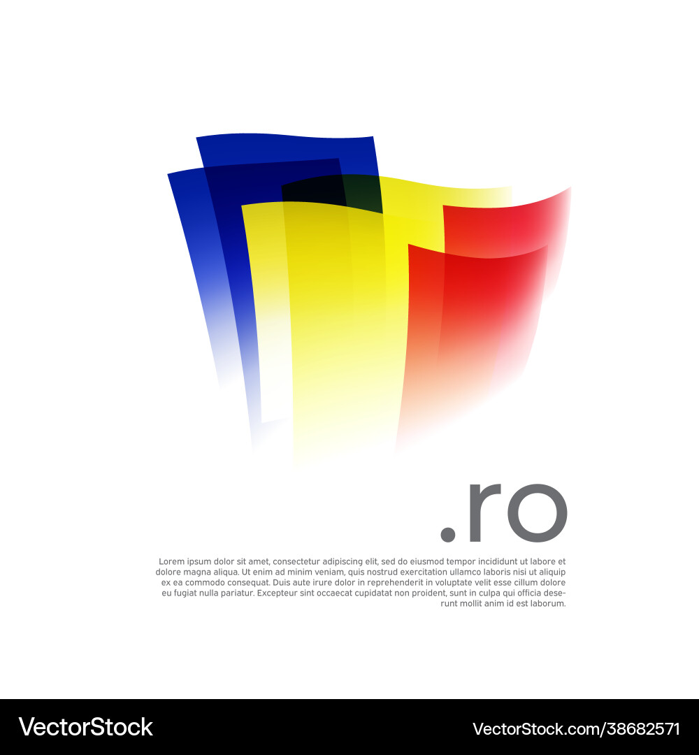Romania flag stylized design national poster Vector Image