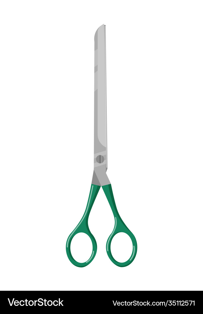 Scissors with long metal blade isolated on white Vector Image