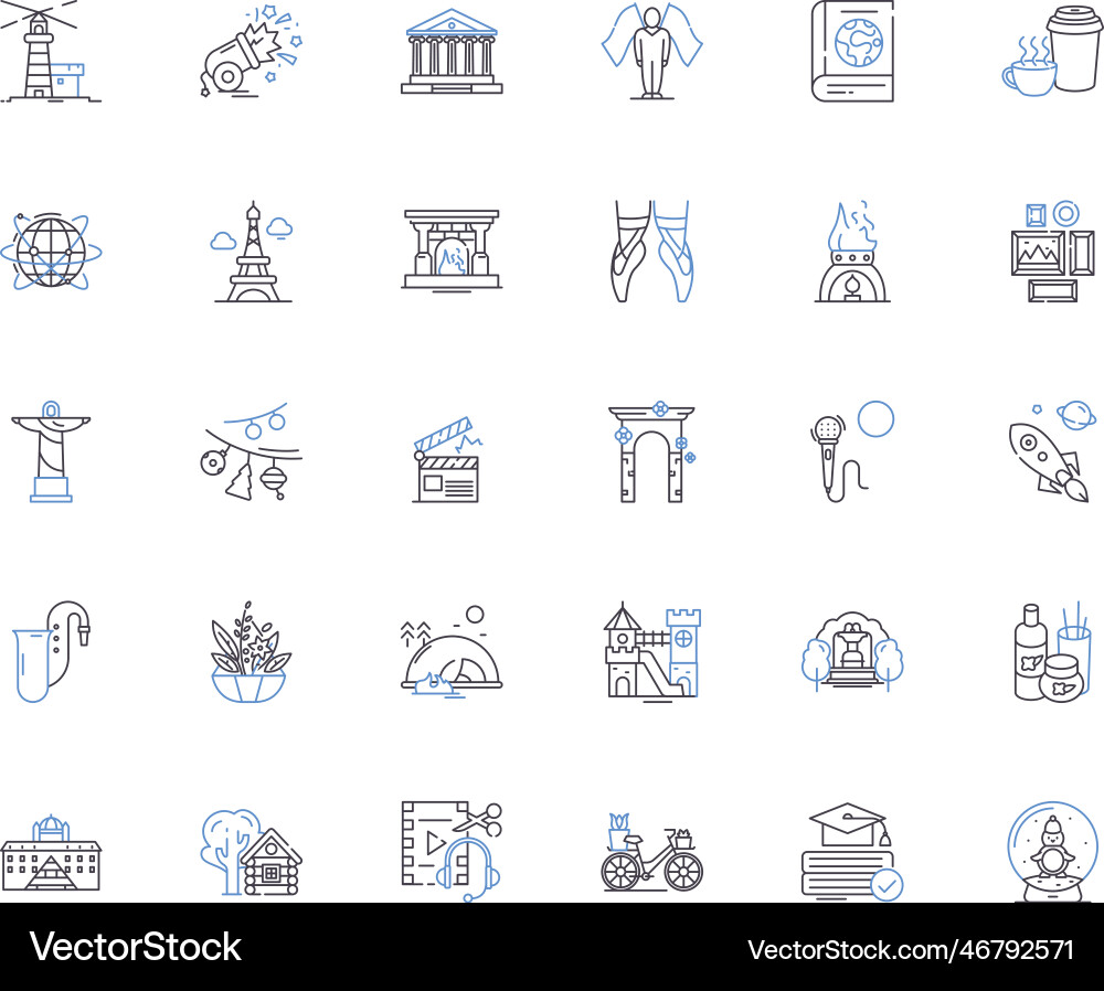 Society line icons collection diversity equality Vector Image