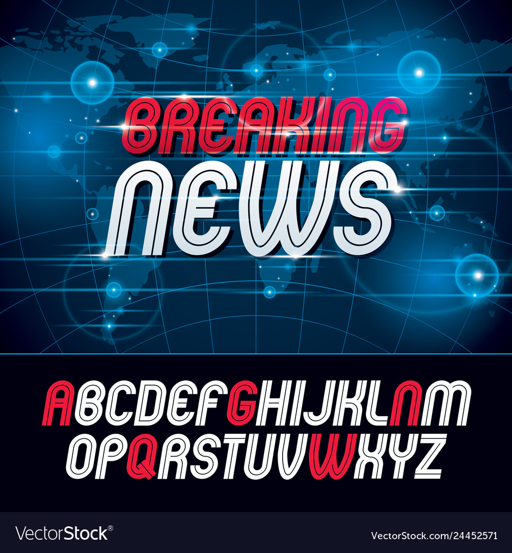 Typescript for use in logo design for news Vector Image