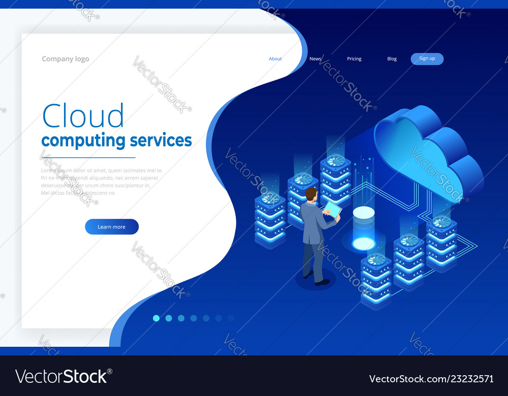 Web page design templates cloud computing concept Vector Image