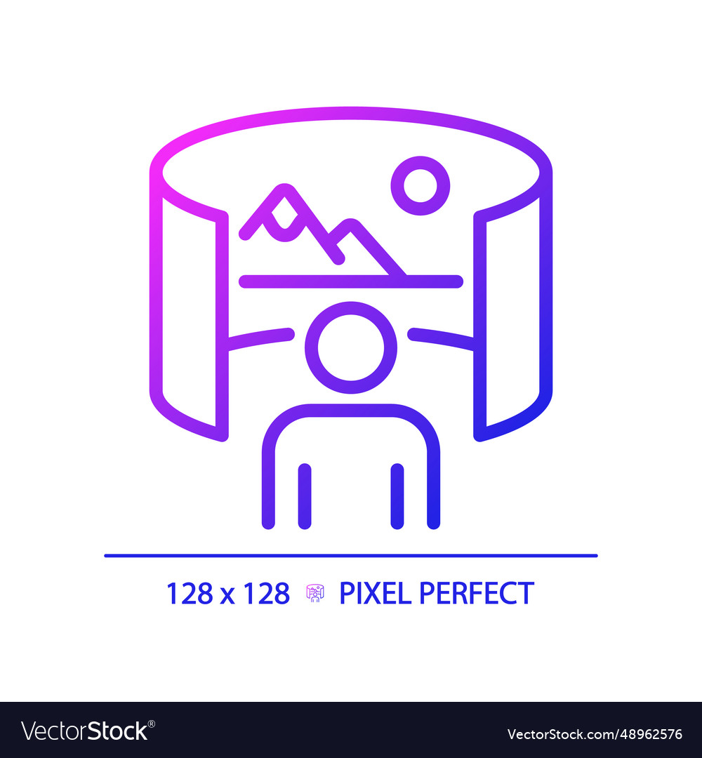 2d Thin Linear Gradient Virtual Landscape Image Vector Image