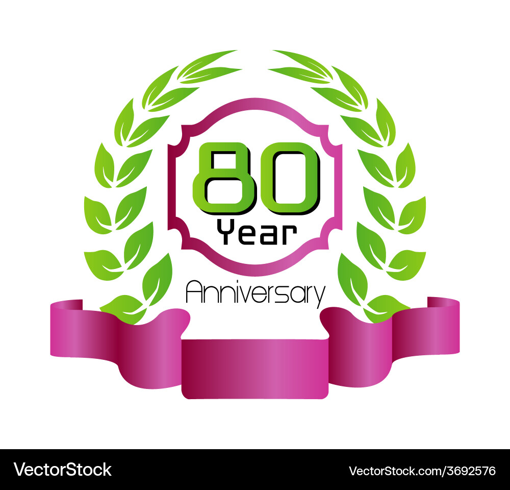 80 year birthday celebration 80th anniversary Vector Image