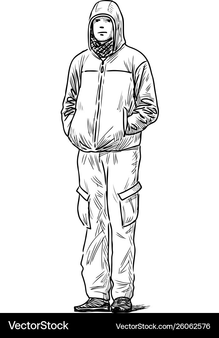 A person in hood Royalty Free Vector Image - VectorStock