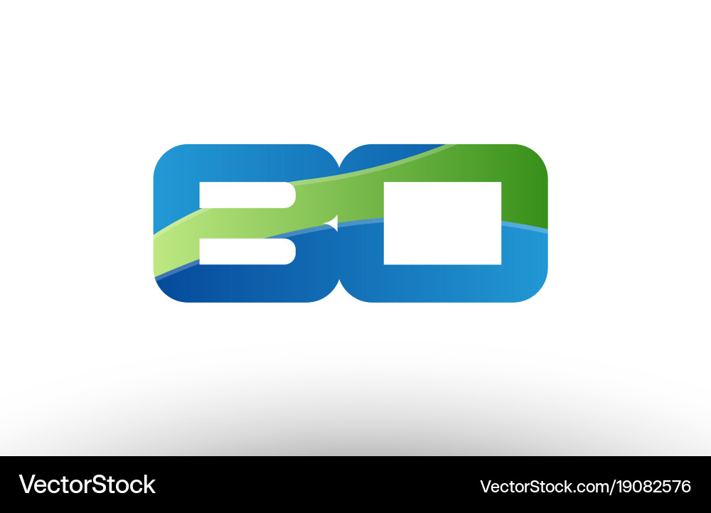 Blue green bo b o alphabet letter logo Royalty Free Vector