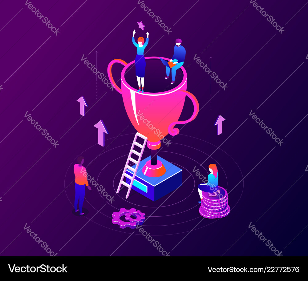 Business success - modern colorful isometric Vector Image