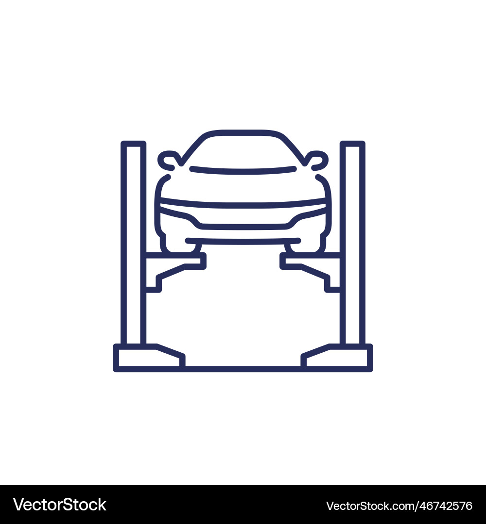 Car lift or hoist line icon Royalty Free Vector Image