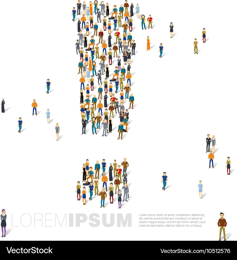 Exclamation mark of people crowd template Vector Image