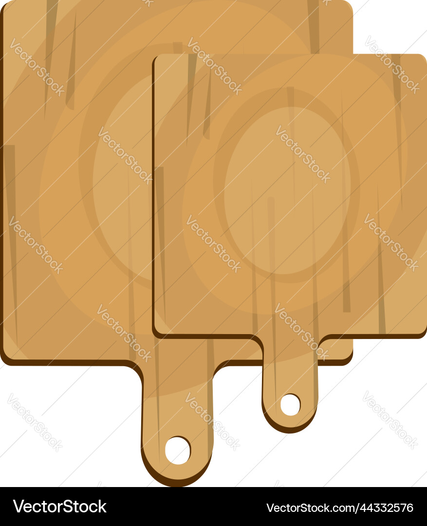 Heavy wooden chopping board on a white background Vector Image