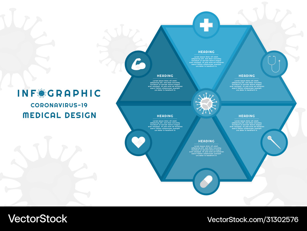 Infographic hexagon design for medical Royalty Free Vector