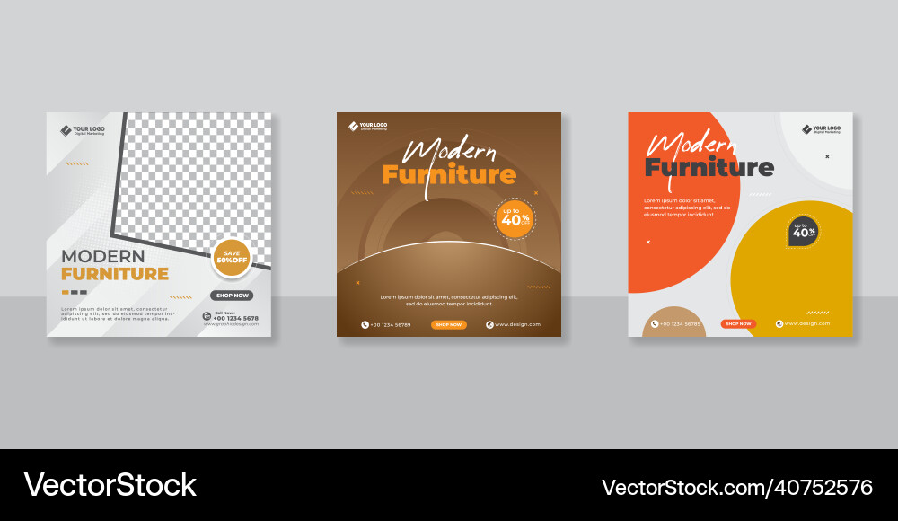 Minimalist promotion square web banner for social Vector Image