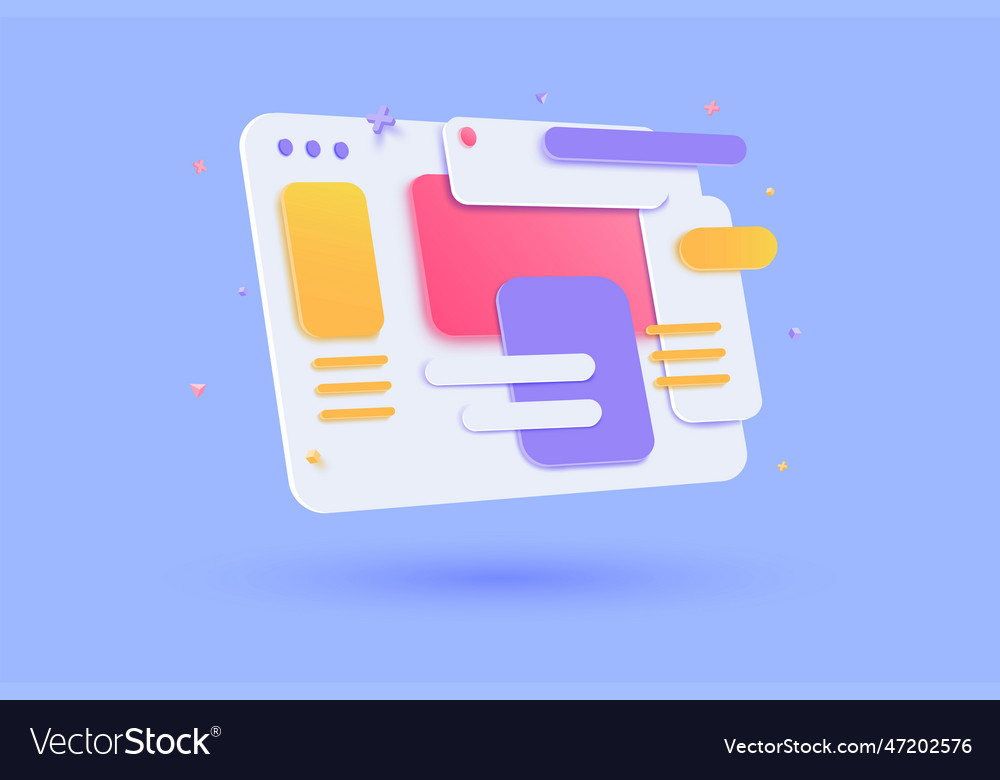 Modern 3d of web development Royalty Free Vector Image
