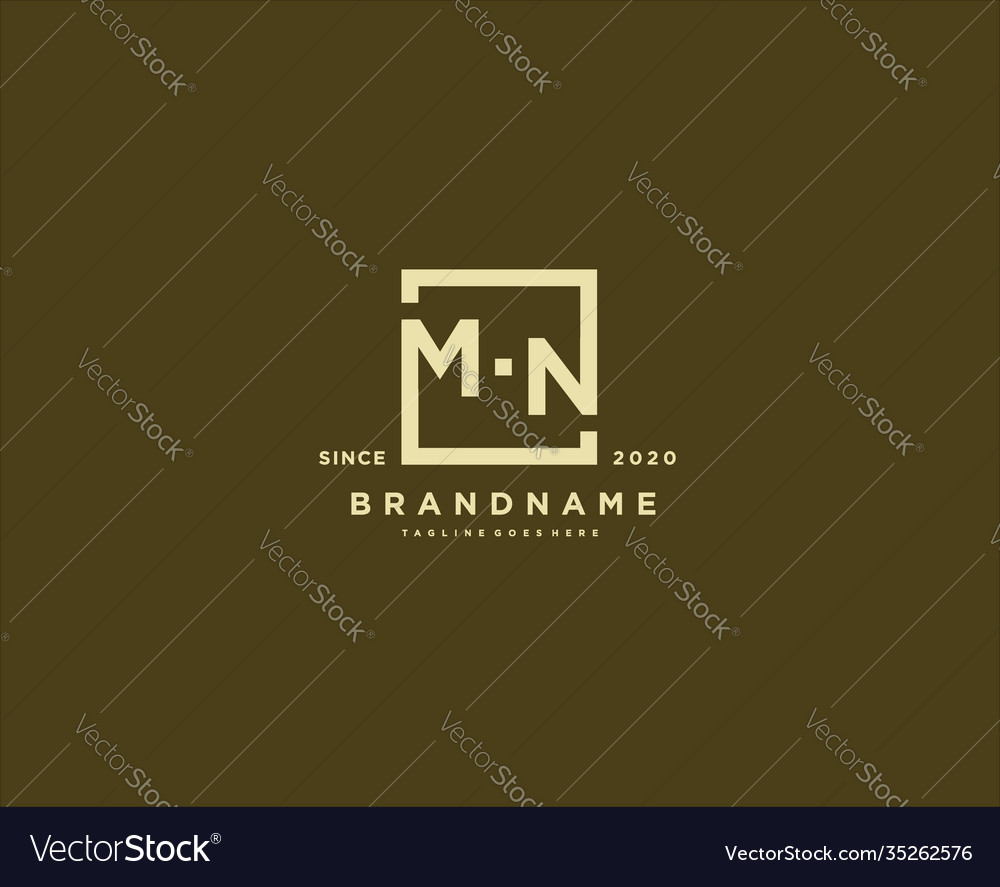 Monogram design elements initial letter m n Vector Image