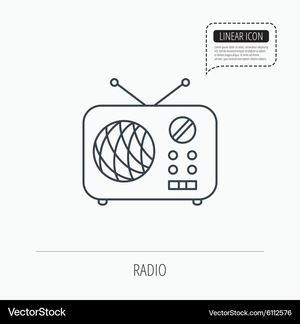 Radio icon retro musical receiver sign Royalty Free Vector