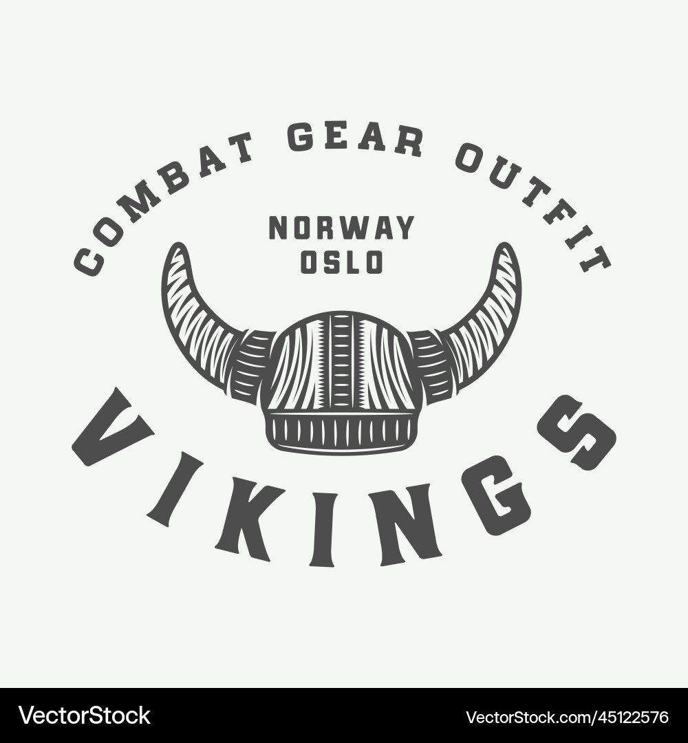 Vintage vikings motivational logo label emblem Vector Image