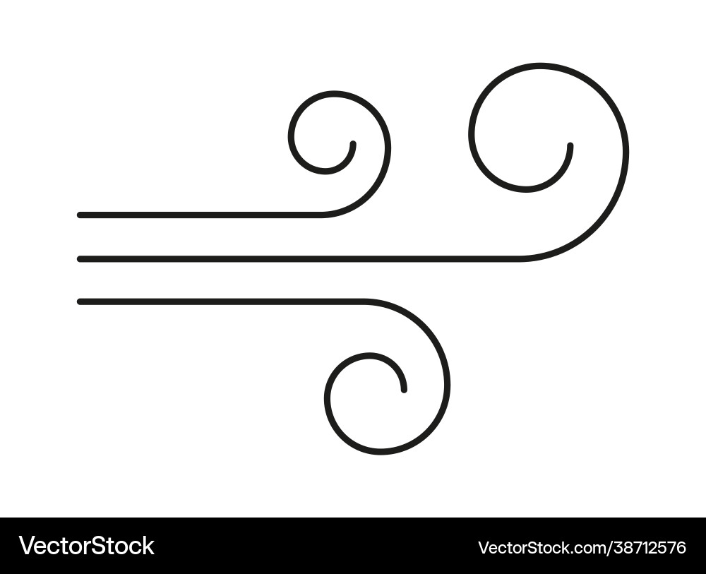 Wind icon isolated wave swirl weather Royalty Free Vector