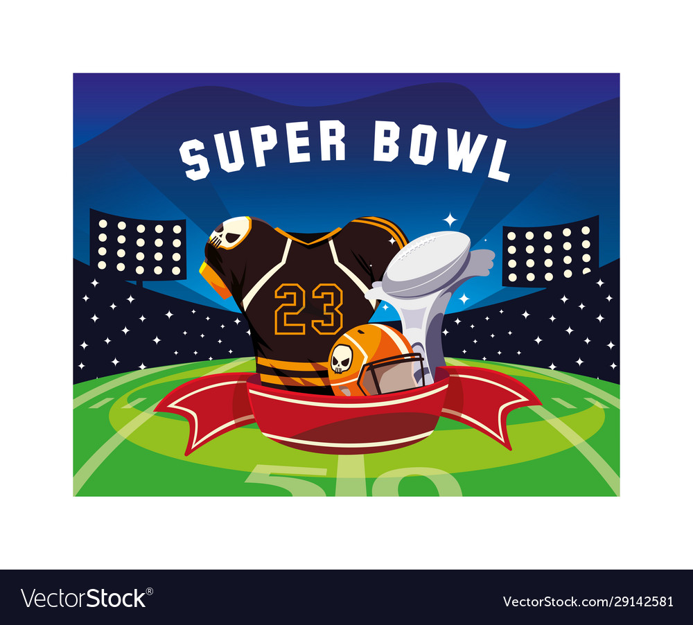 American football player outfit label super bowl Vector Image