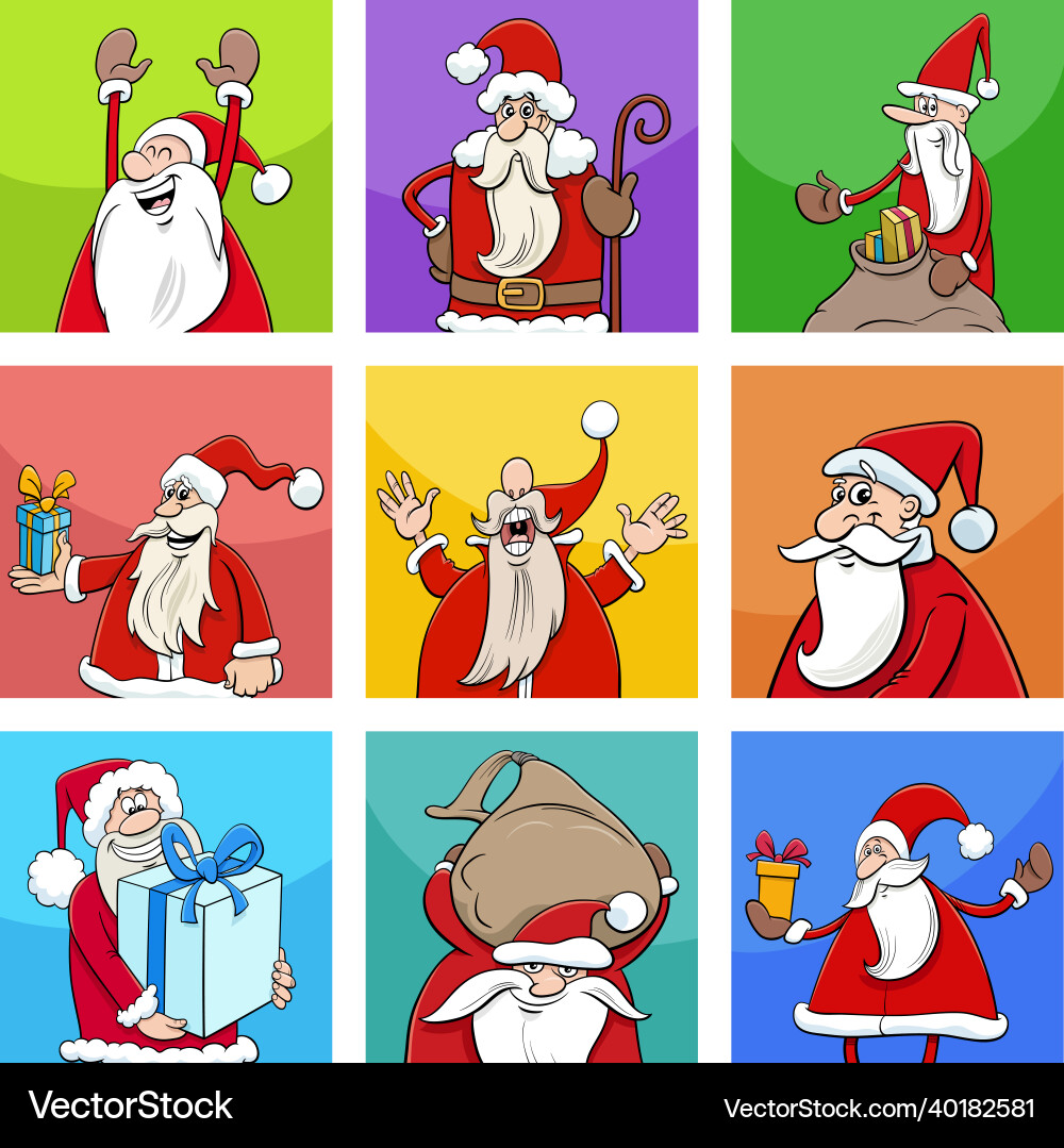 Christmas design with santa characters Royalty Free Vector