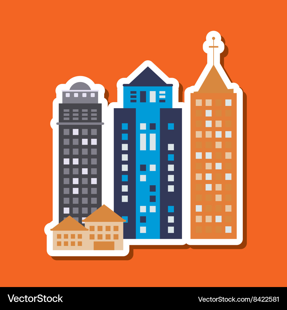 City and building icon design Royalty Free Vector Image